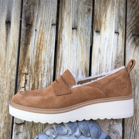 UGG | Shoes | Nwt Ugg Atwater Spill Seam Wedge Loafer Cheatnut | Poshmark
